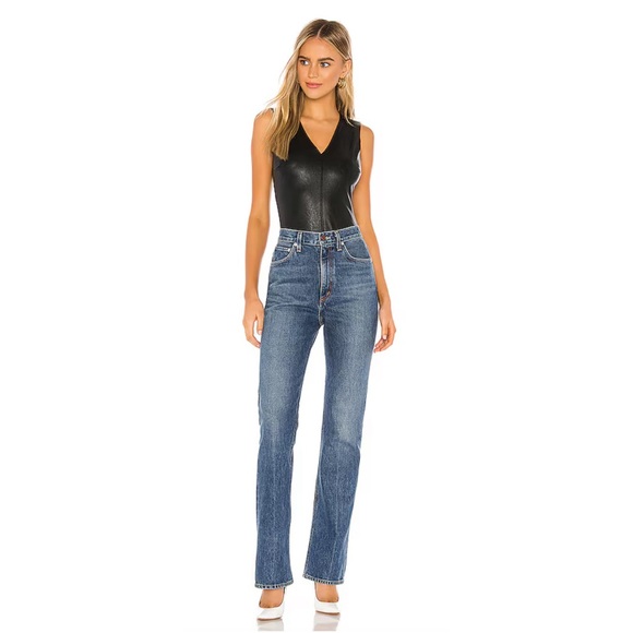 Commando | Tops | Commando Faux Leather V Neck Tank Top Bodysuit | Poshmark